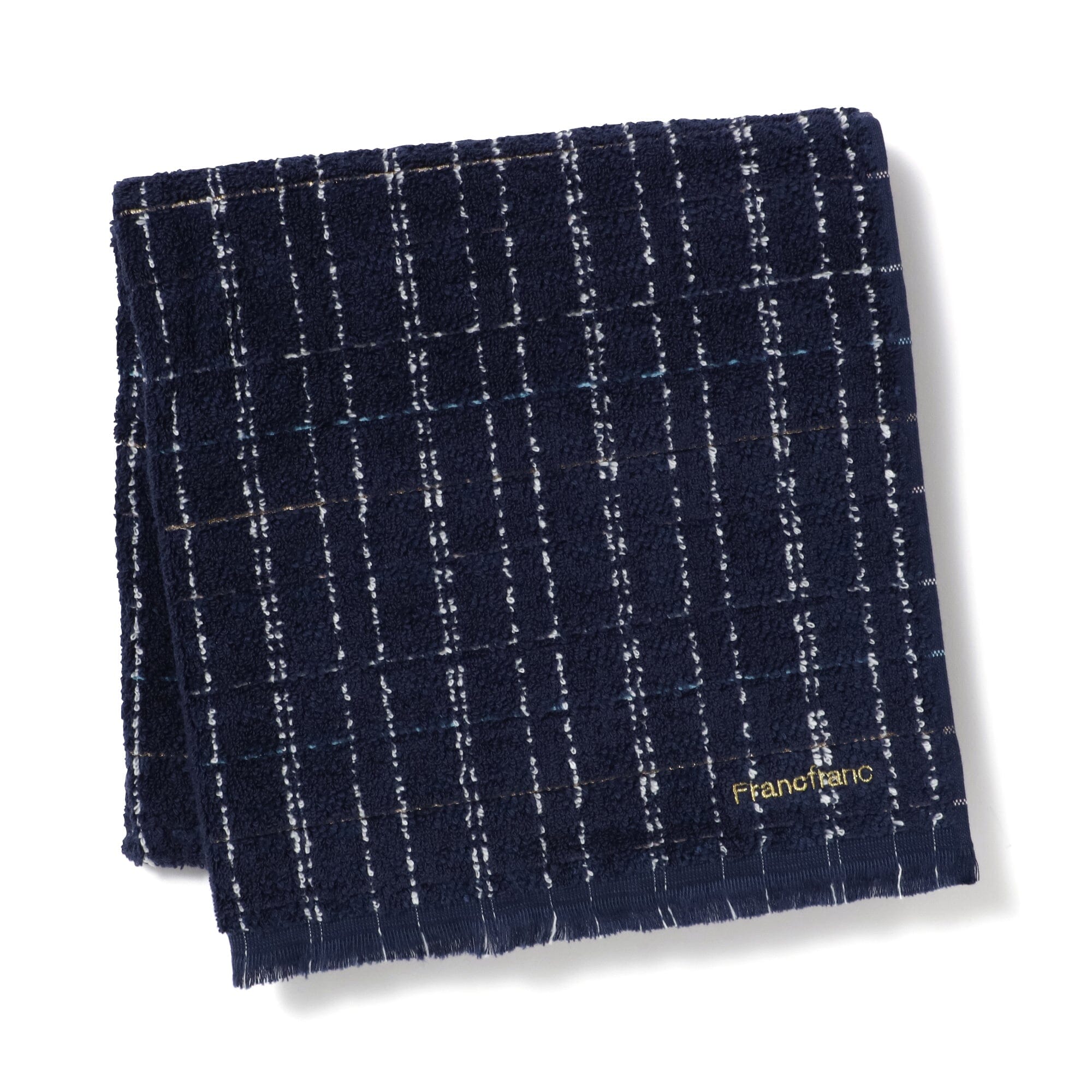 Antibacterial and deodorizing tweed pattern bath towel, navy ...